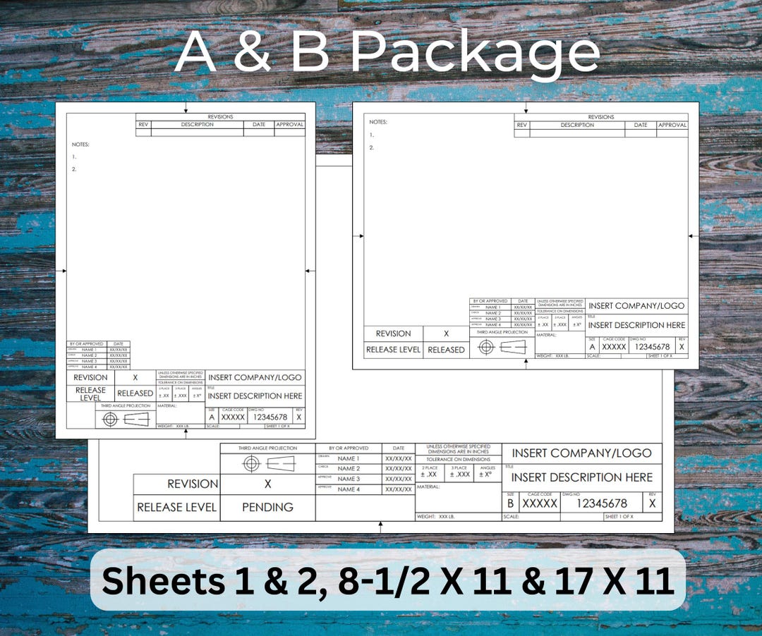 Visio Package Deal, ASME Y14 Format, ANSI A and B Size Engineering ...