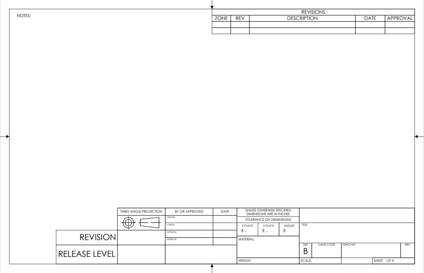 ANSI A B D Size Printable PDF Drafting Title Block Template Package ...