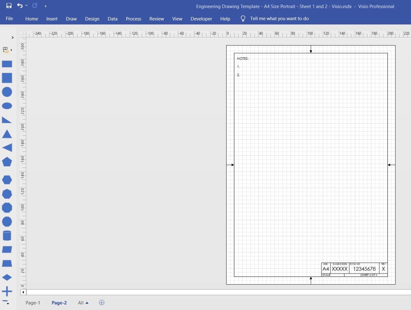 ISO A4 Visio Format Drafting Title Block Template Package, Sheets 1 & 2 ...