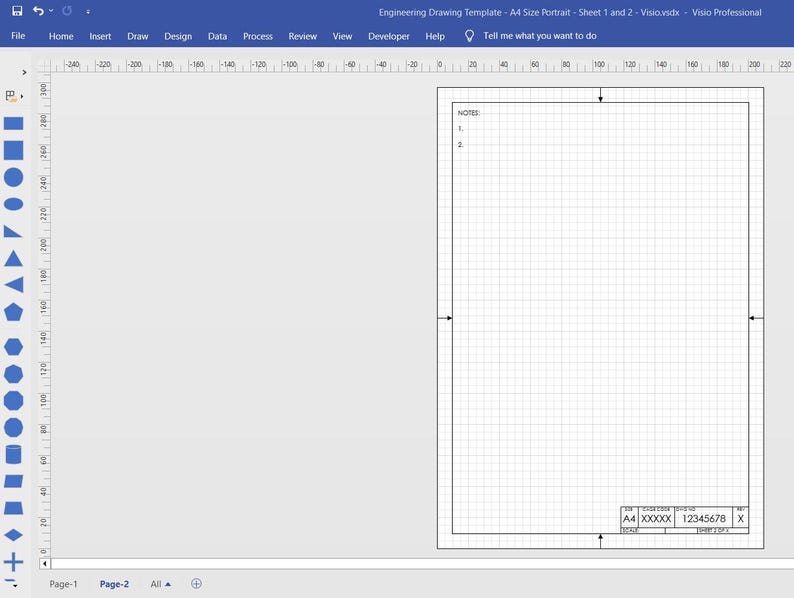 Visio Package Deal, ISO A4 Size Engineering Drafting, Drawing ...