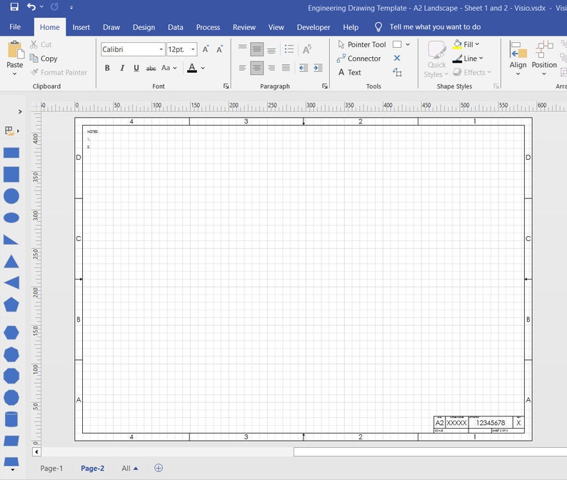 Visio Format Engineering Drafting, Drawing, Schematic or Blueprint ...