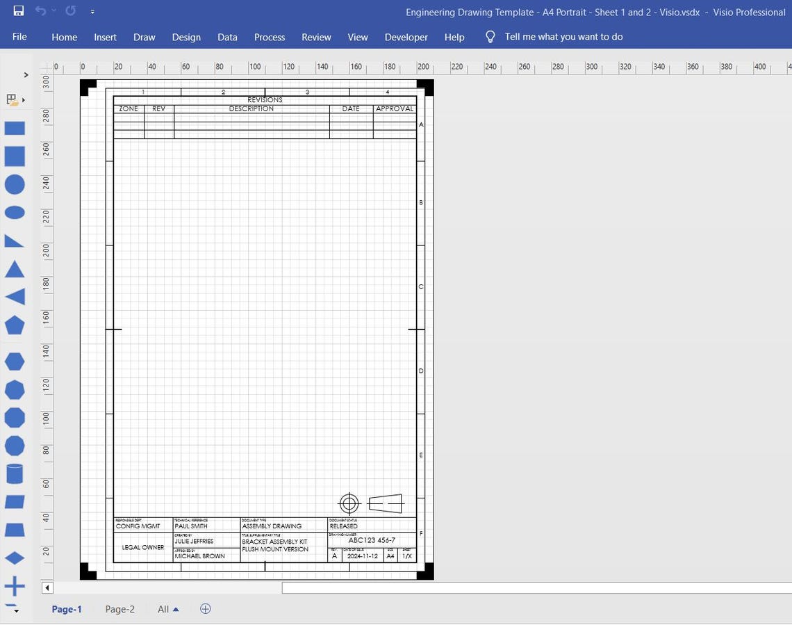 Visio Format ISO 5457 and 7200 Drafting, Drawing, Schematic, Plan ...