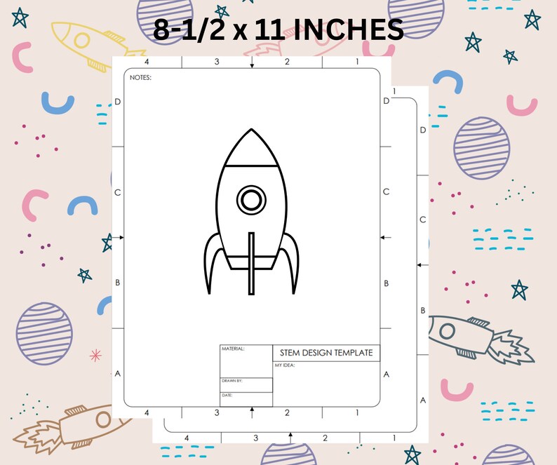 Printable 8-1/2 X 11 STEM Engineering Drafting, Drawing, Schematic or ...