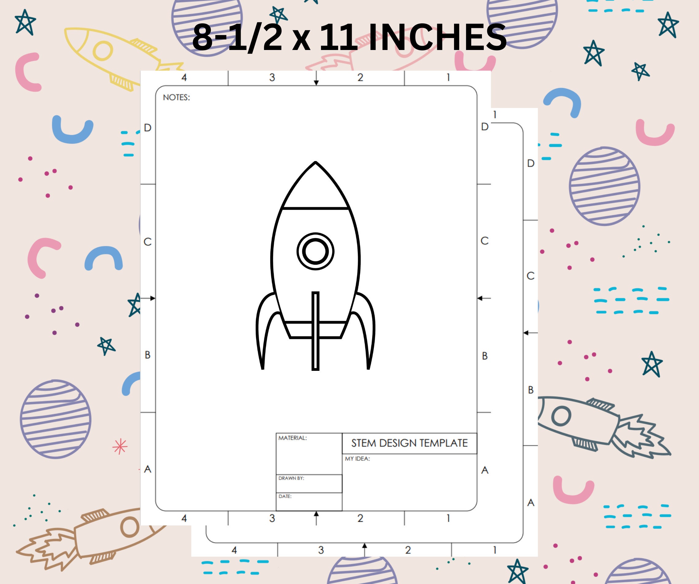 Printable 8-1/2 X 11 STEM Engineering Drafting, Drawing, Schematic or ...