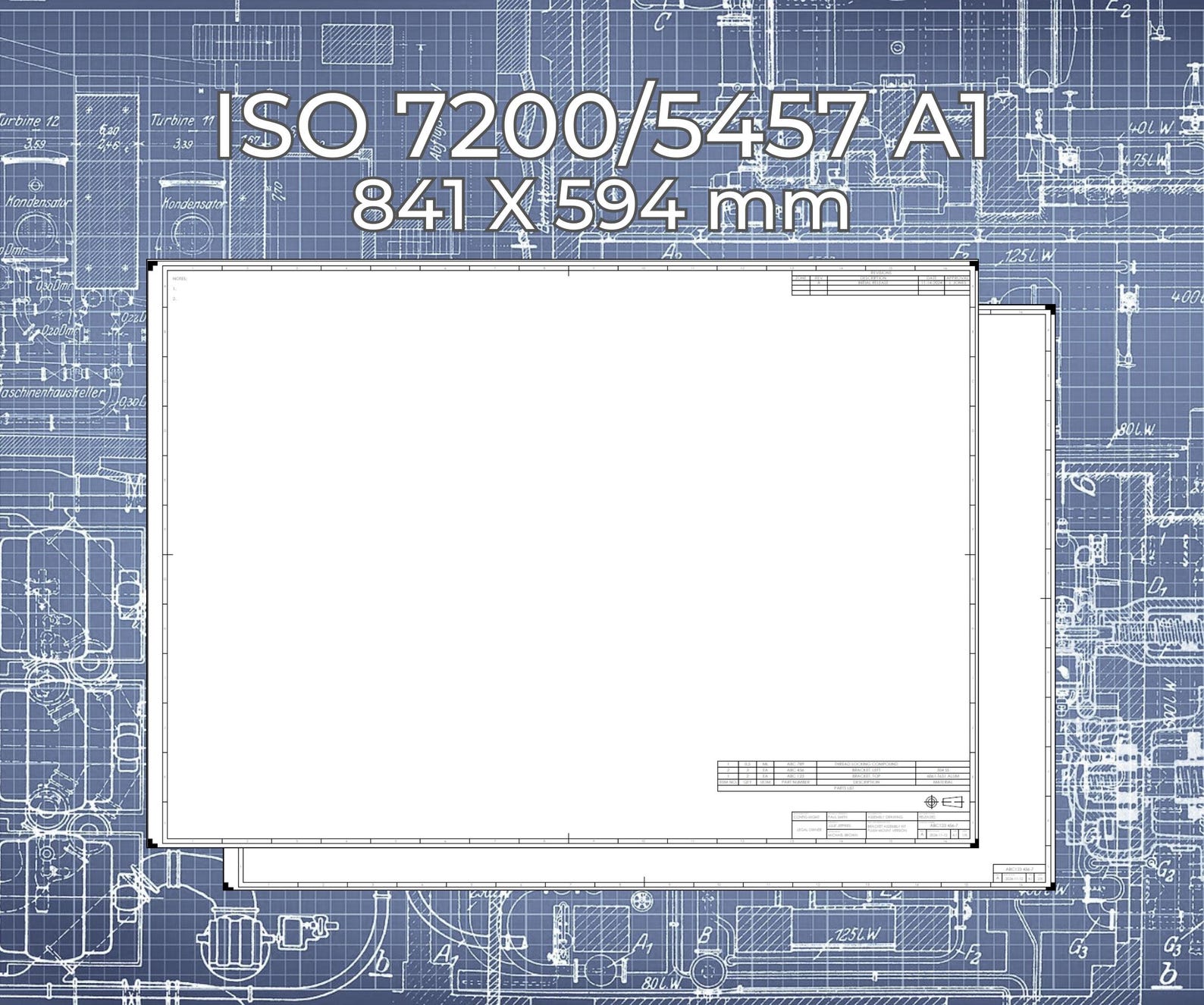 ISO A1 Size Visio Format Drafting Title Block Template, ISO 5457/7200 ...