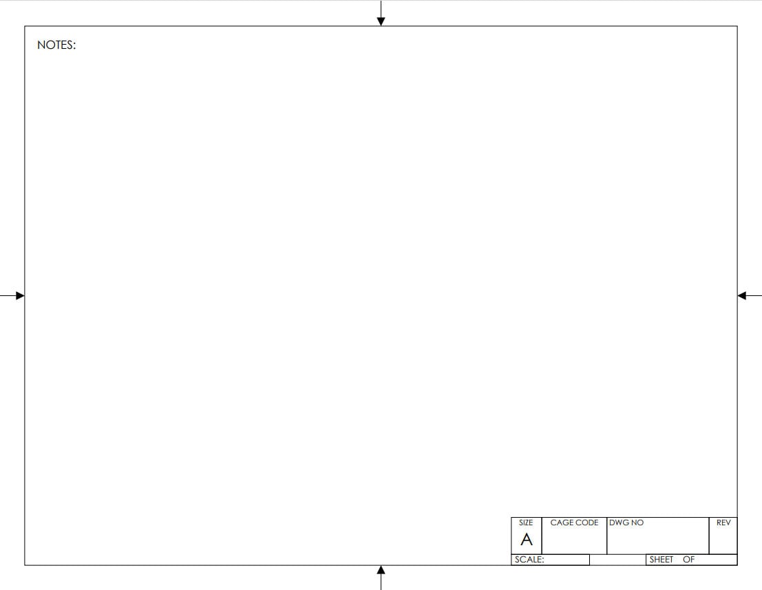 Printable Engineering Drafting, Drawing, Schematic or Blueprint Template, Sheets 1 & 2, ASME Y14 ...