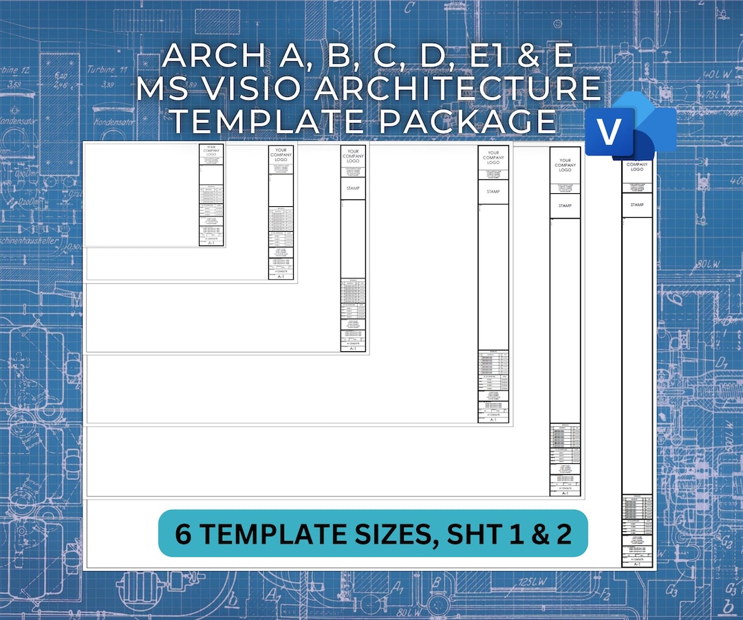 Visio Format ARCH A, B, C, D, E1 and E-size Package Deal, Architectural ...
