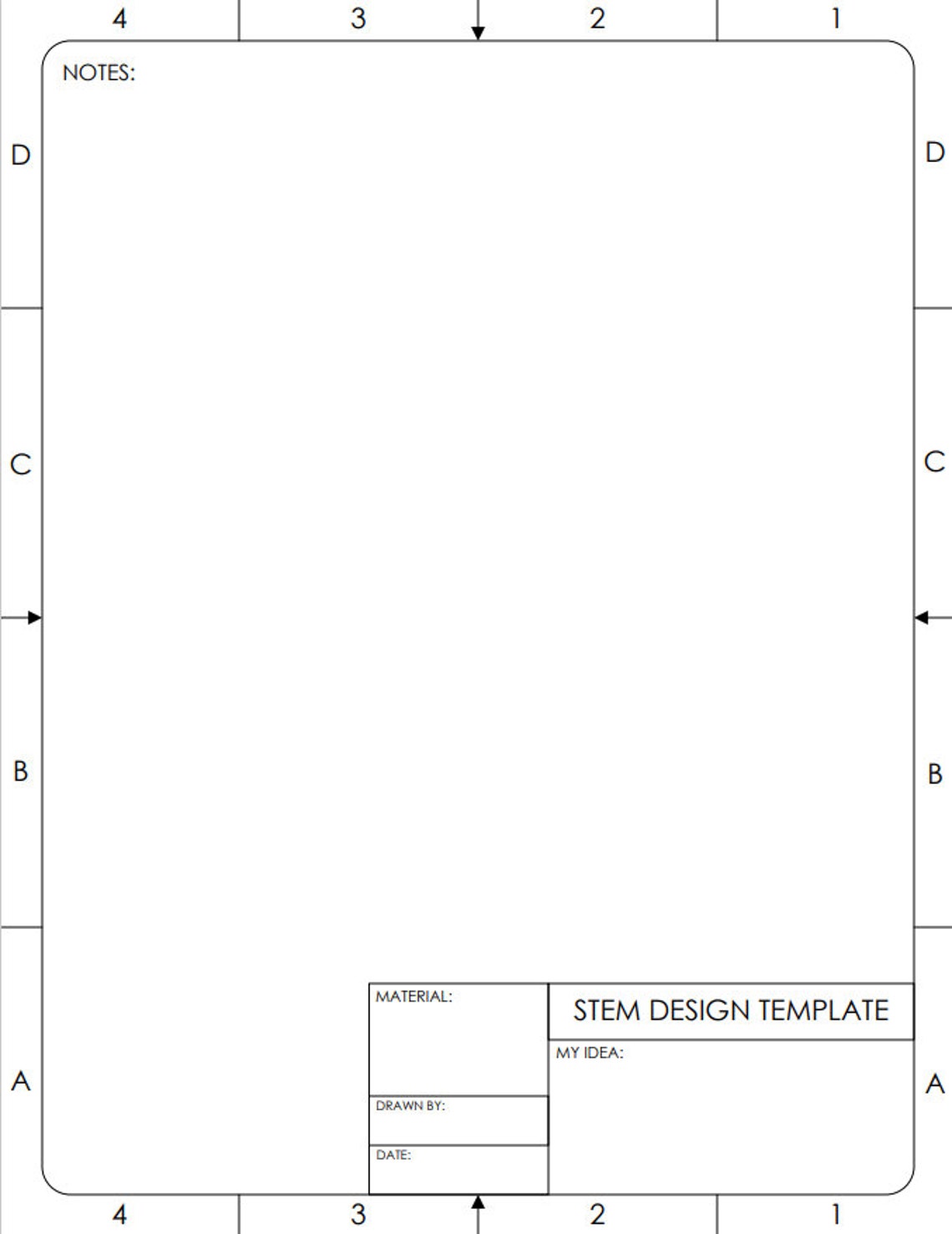 Printable 8-1/2 X 11 STEM Engineering Drafting, Drawing, Schematic or ...