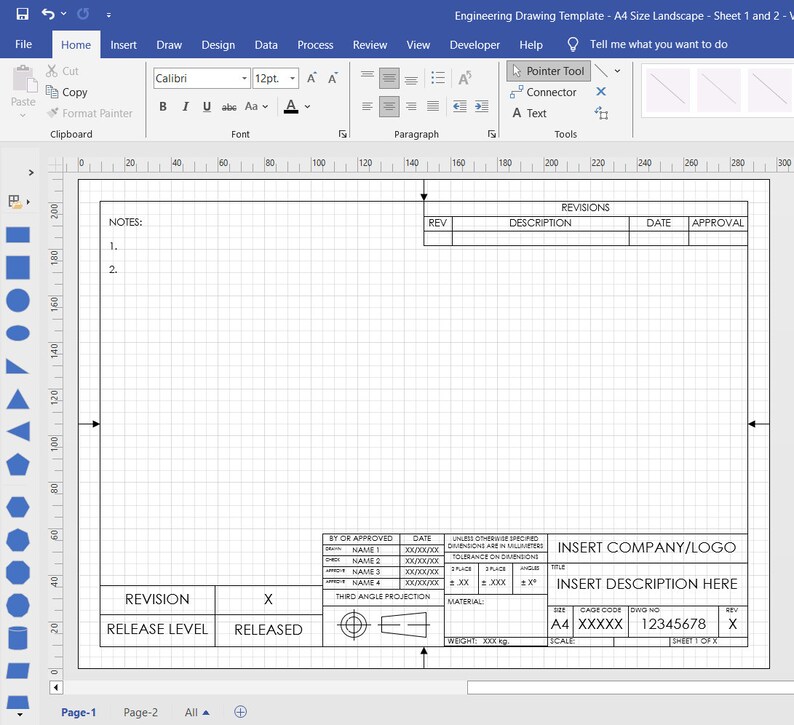 Visio Format Engineering Drafting, Drawing, Schematic or Blueprint ...
