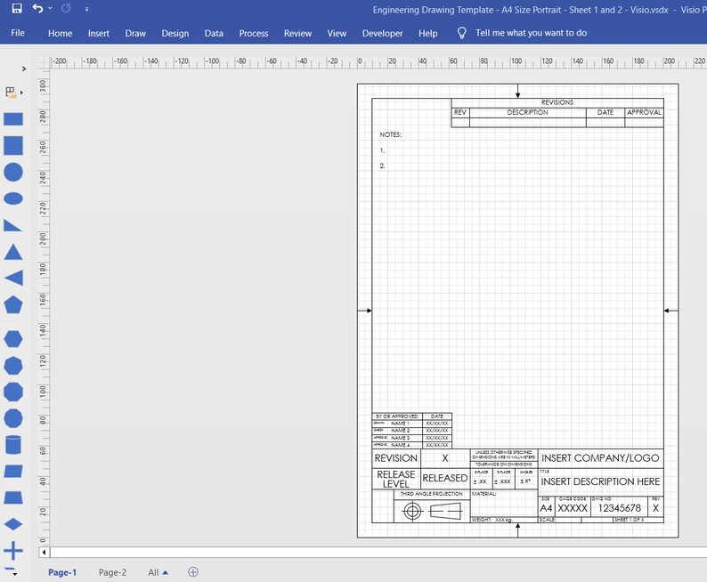 Visio Format Engineering Drafting, Drawing, Schematic or Blueprint ...
