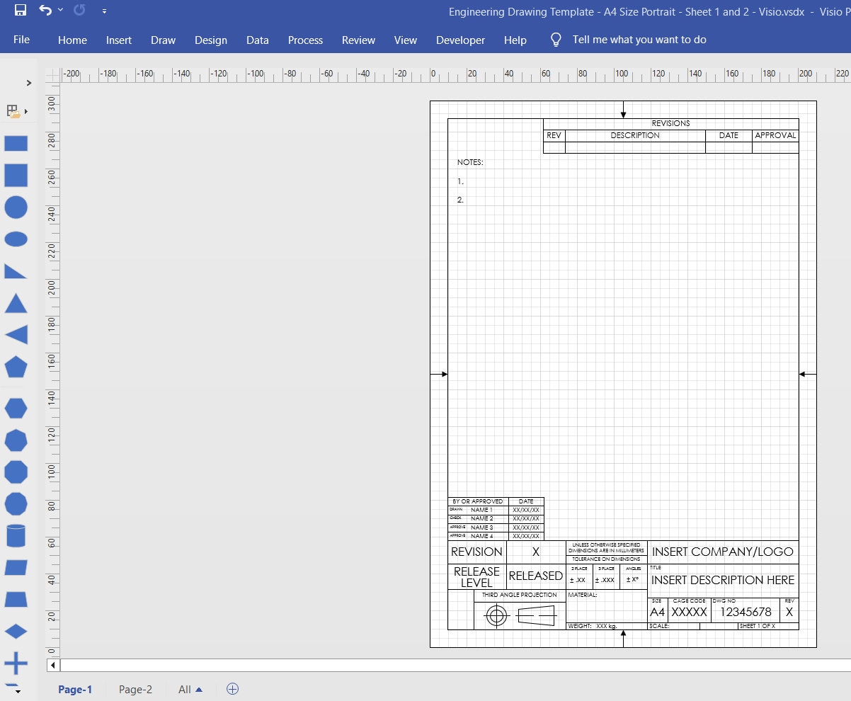 Visio Format Engineering Drafting, Drawing, Schematic or Blueprint ...