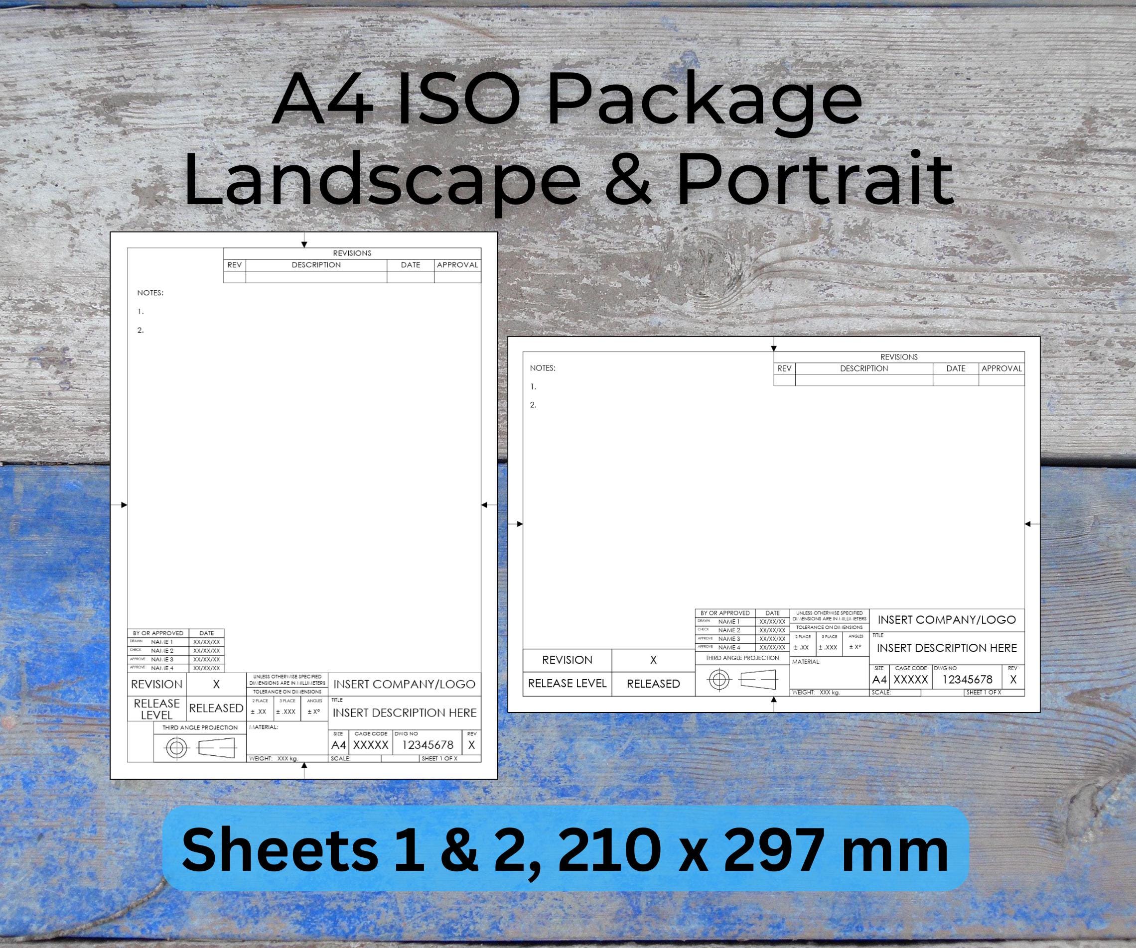 Visio Package Deal, ISO A4 Size Engineering Drafting, Drawing ...
