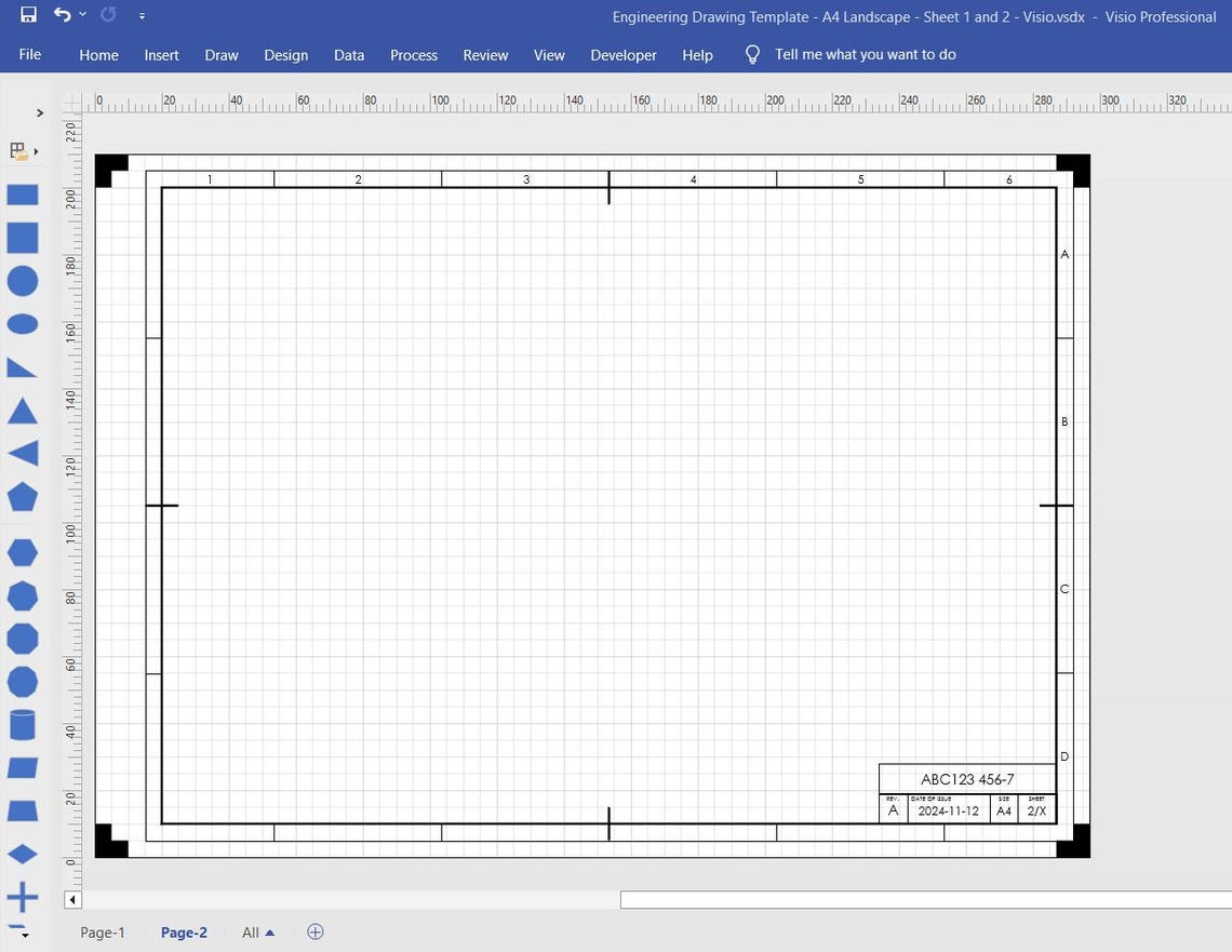 ISO A4 Size Visio Format Drafting Title Block Template, ISO 5457/7200 ...