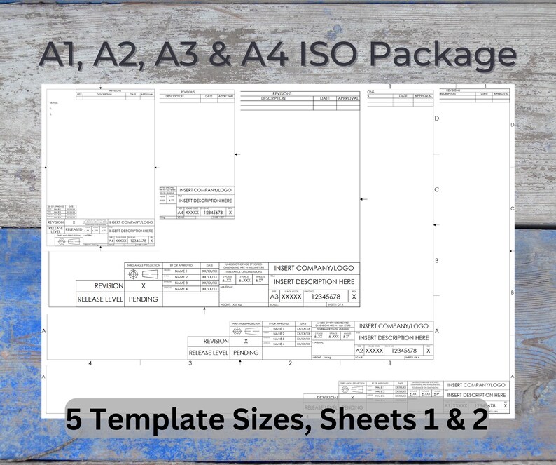 Visio Package, ISO A1 A2 A3 A4 Size Engineering Drafting, Drawing ...
