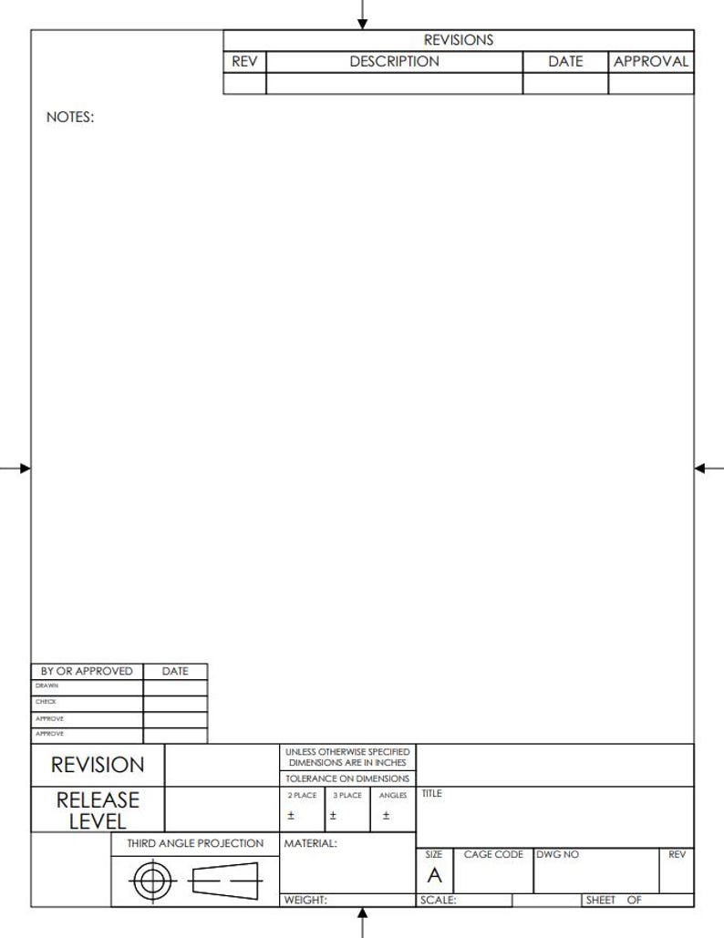 Printable Package Deal, ASME Y14 Format, ANSI A and B Size Engineering ...