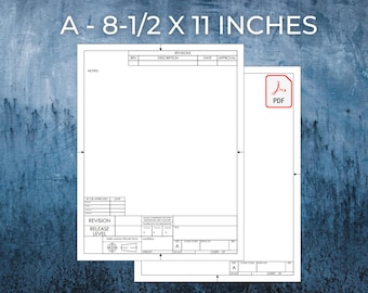 ANSI A Size Printable PDF Drafting Title Block Template, Sheets 1 & 2 ...