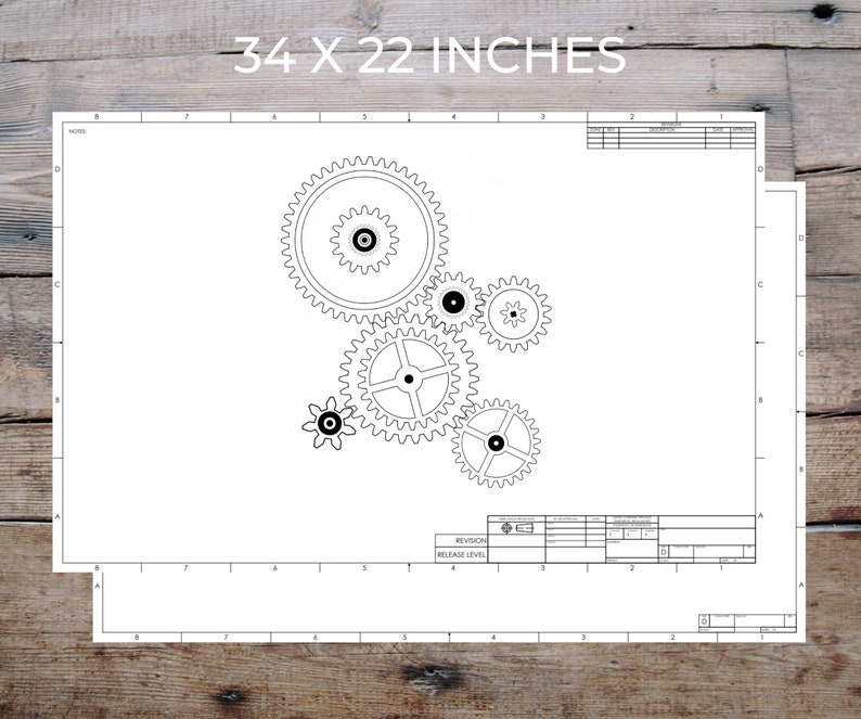 Printable Engineering Drawing, Schematic or Blueprint Template, Sheets ...