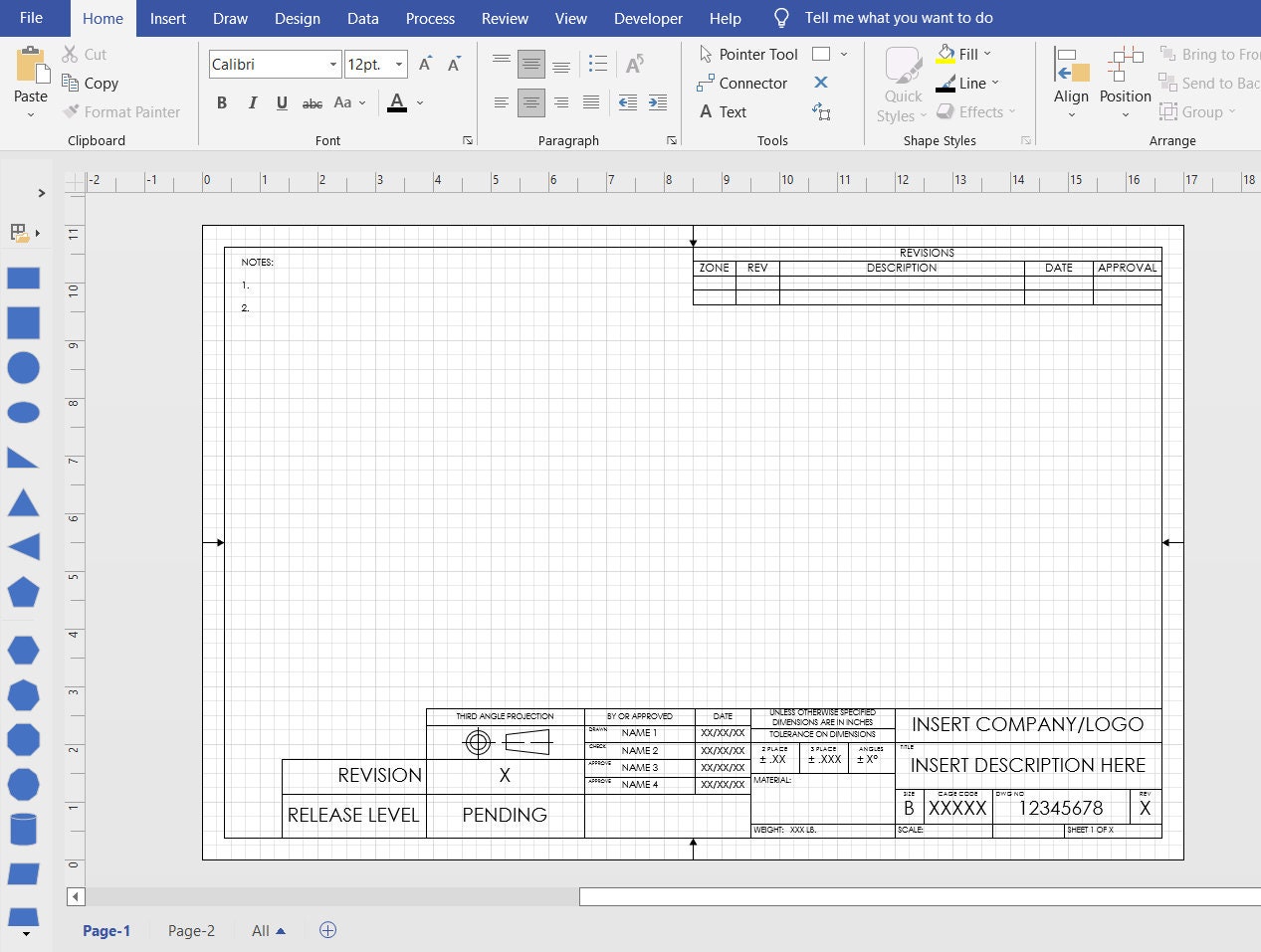 Visio Format Engineering Drafting, Drawing, Schematic or Blueprint ...