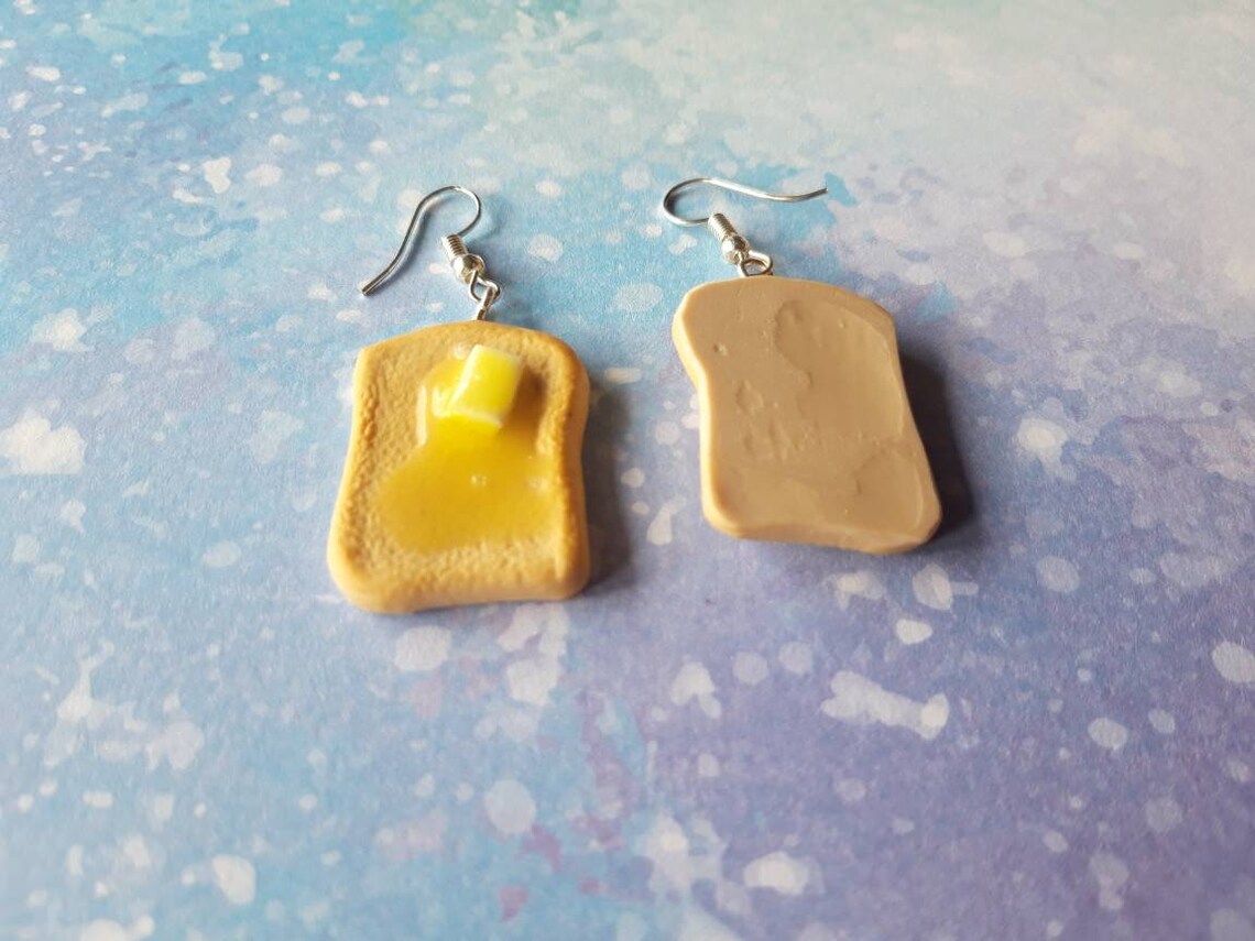 Toast Earrings. Unusual Earrings Quirky Earrings Cute Funny Handmade ...