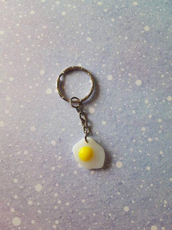 Fried Egg Keyring. Cute Quirky Kawaii Funny Unique Keyring - Etsy
