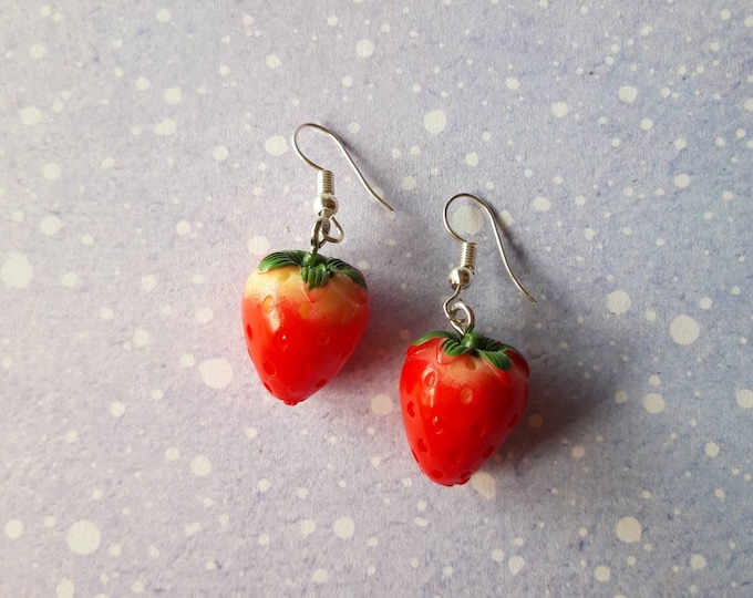 Strawberry Earrings. Unusual Quirky Cute Funny Kawaii Earrings - Etsy