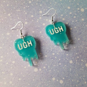 Ugh Earrings. Glitter Quirky Unusual Emo Kawaii Earrings - Etsy