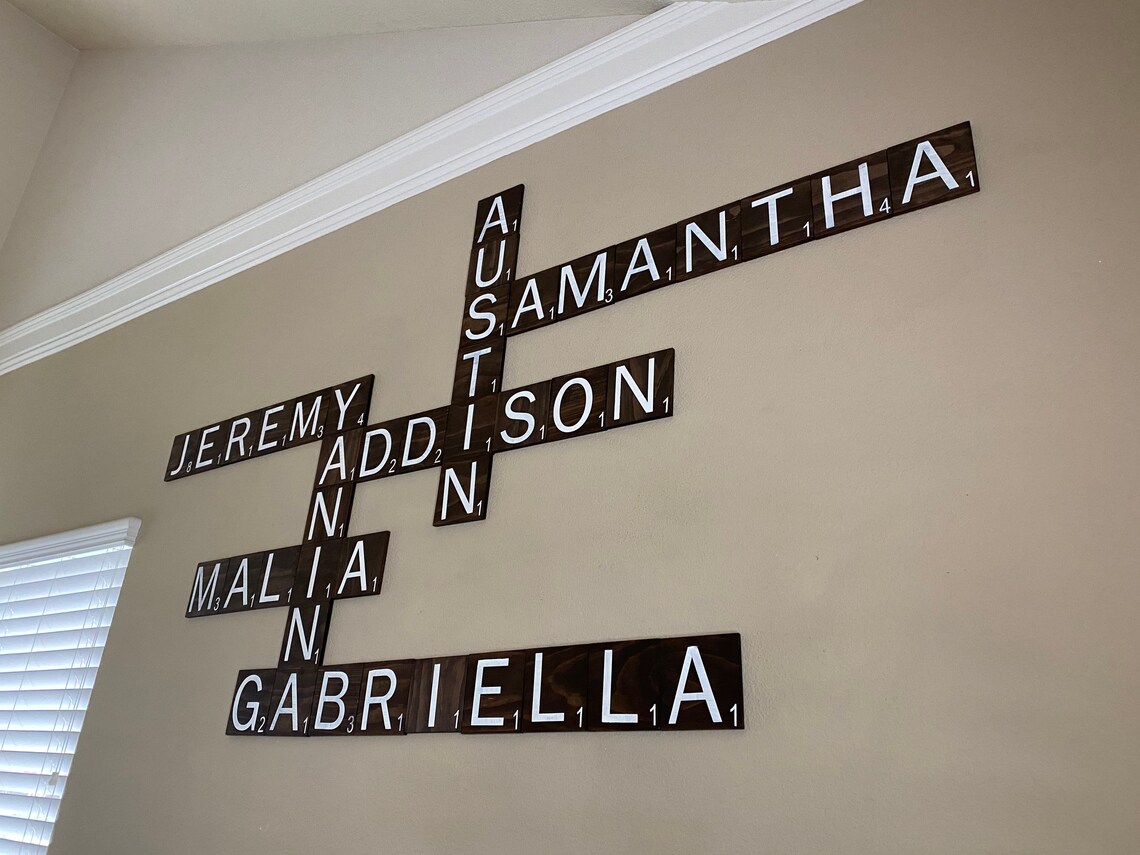 Scrabble Wall Decor Tiles Home Scrabble Decor Wall Art - Etsy