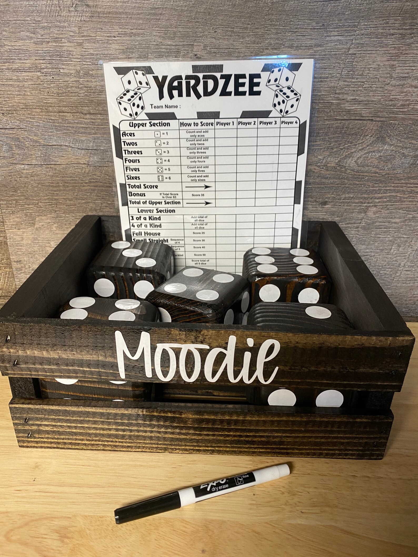 Giant Yard Wooden Dice Yardzee Game Backyard Outdoor Games - Etsy