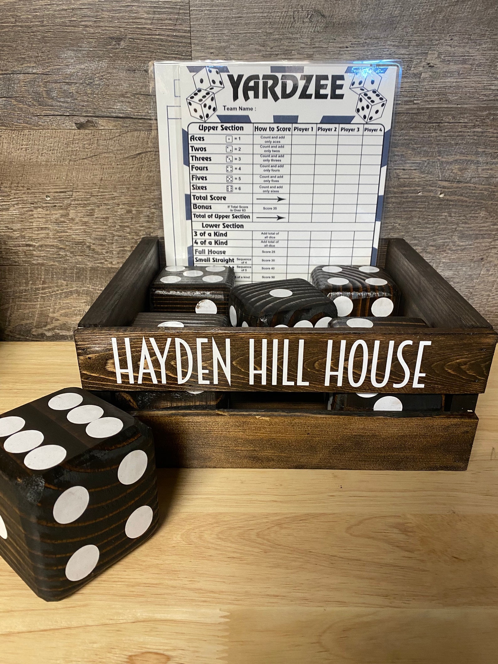 Giant Yard Wooden Dice Yardzee Game Backyard Outdoor Games - Etsy