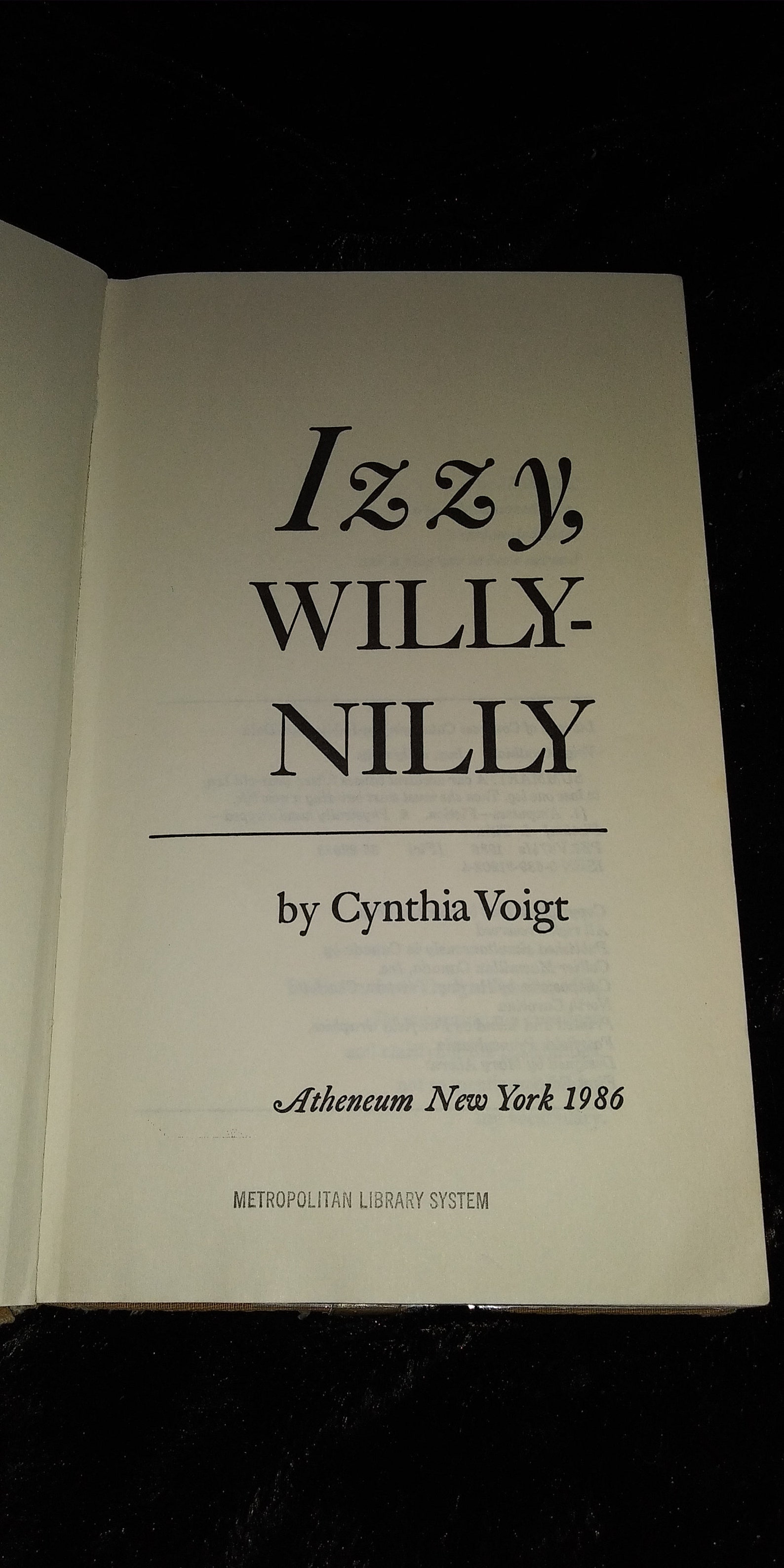 Izzy Willy-nilly by Cynthia Voigt | Etsy
