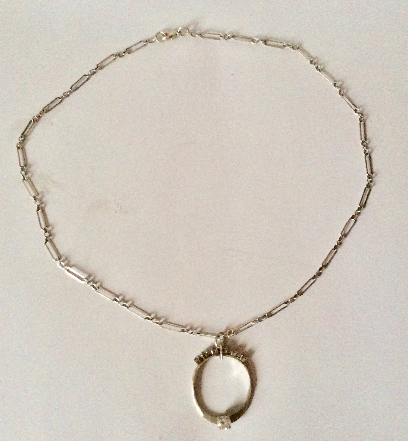 Collar de clip de papel Sterling Sliver collar de collar de - Etsy España