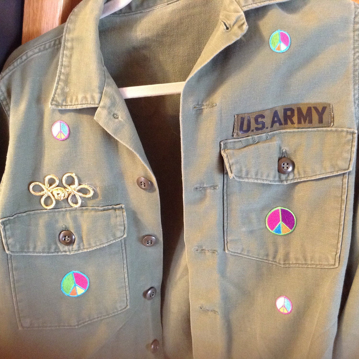 Vintage Army Jacket-decorated-patched Army Jacket-authenticarmyjacket ...