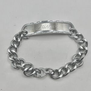 Silver I.D. Bracelet- David Nameplate Bracelet - Stainless Steel I.D ...