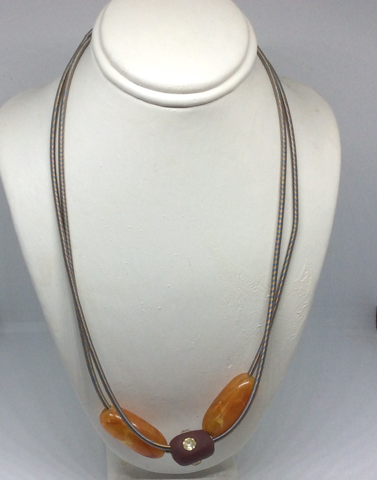 2 Strand Piano Wire Necklace Stretchy Beaded Necklace Gift - Etsy