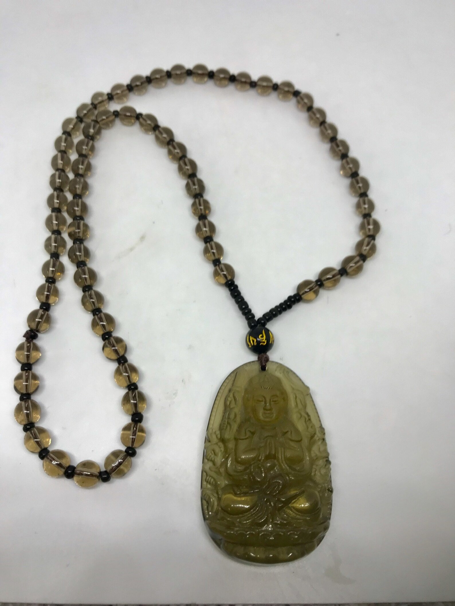 Buddha Necklace - Buddha Pendant- Brown Seedbeed Necklace - Gift for ...