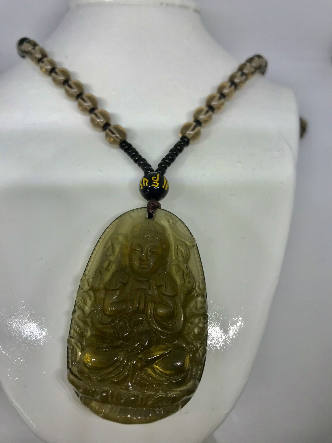 Buddha Necklace Buddha Pendant Brown Seedbeed Necklace - Etsy