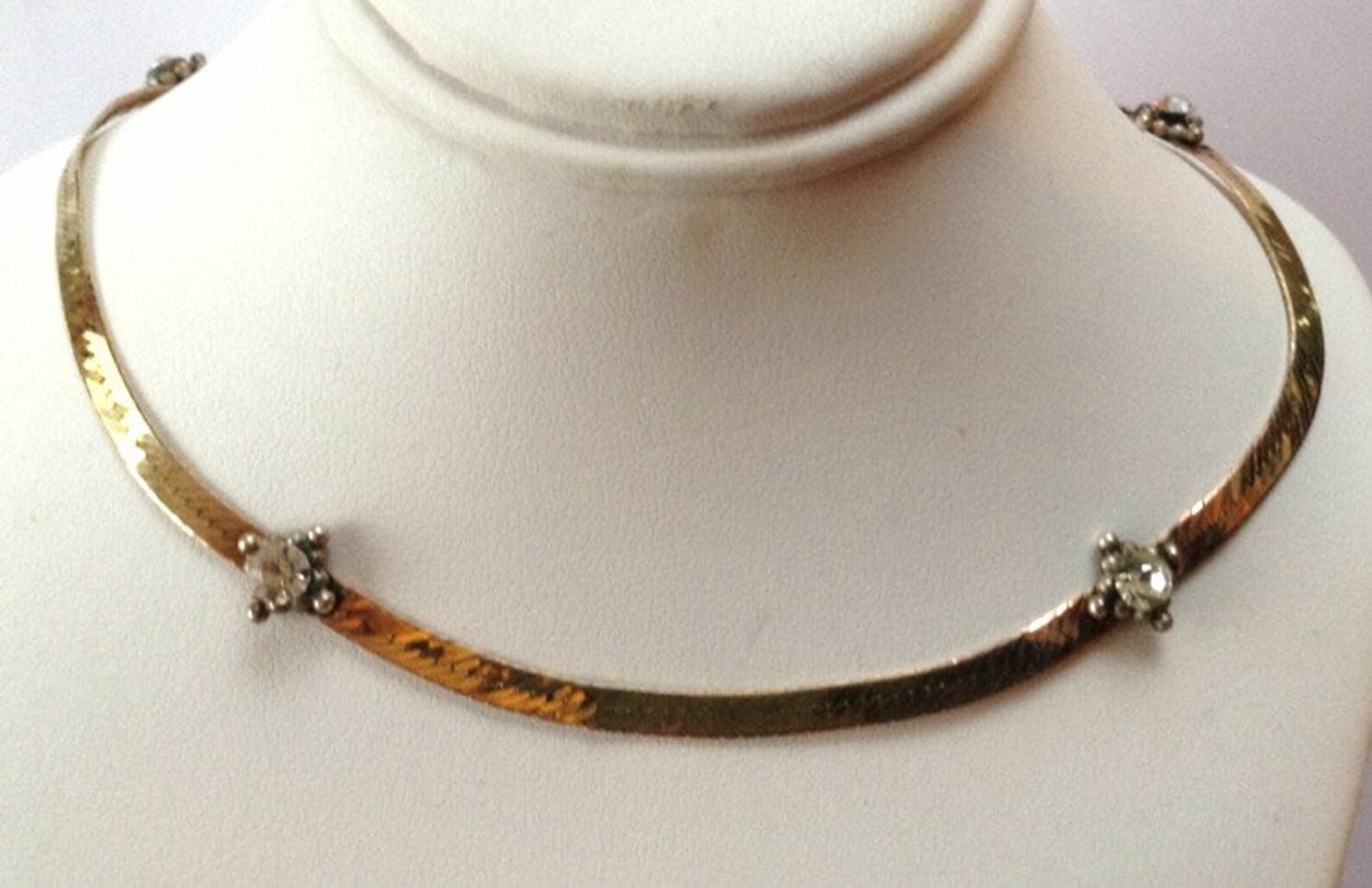 14k Gold Chain - Herringbone 16" Gold Chain - Crystal Gold Necklace ...