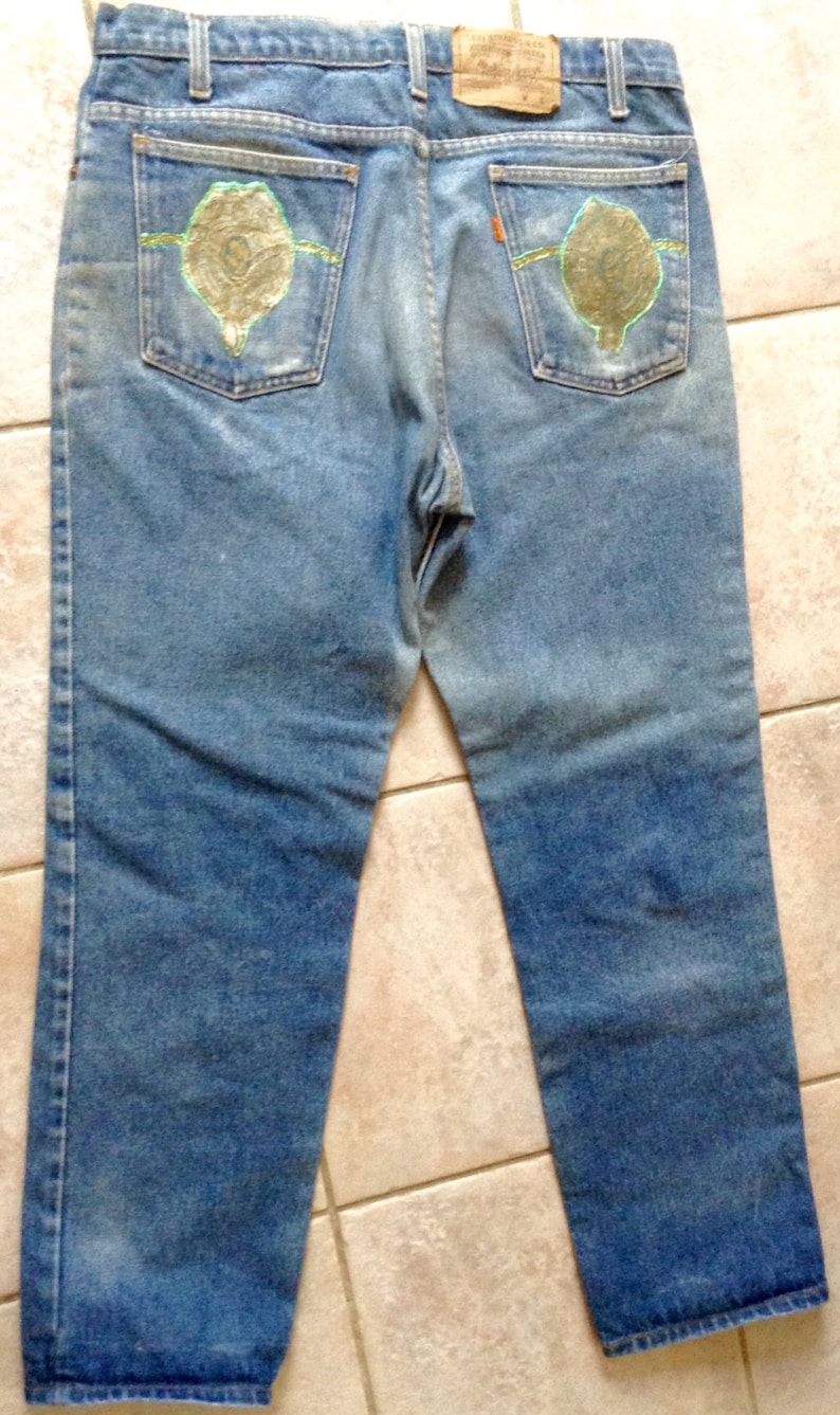 Levi 509 Jeans Distressed Levis Sz 34/29 Vintage Levi Jeans Decorated ...