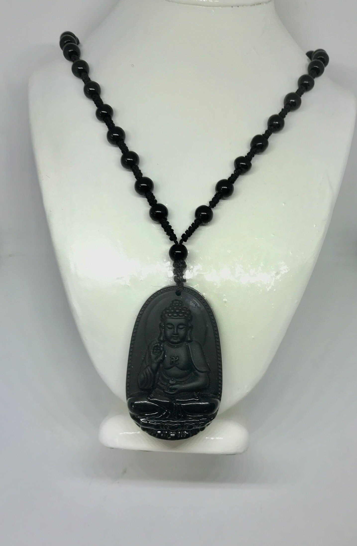 Buddha Necklace - Buddha Pendant- Brown Seedbeed Necklace - Gift for ...