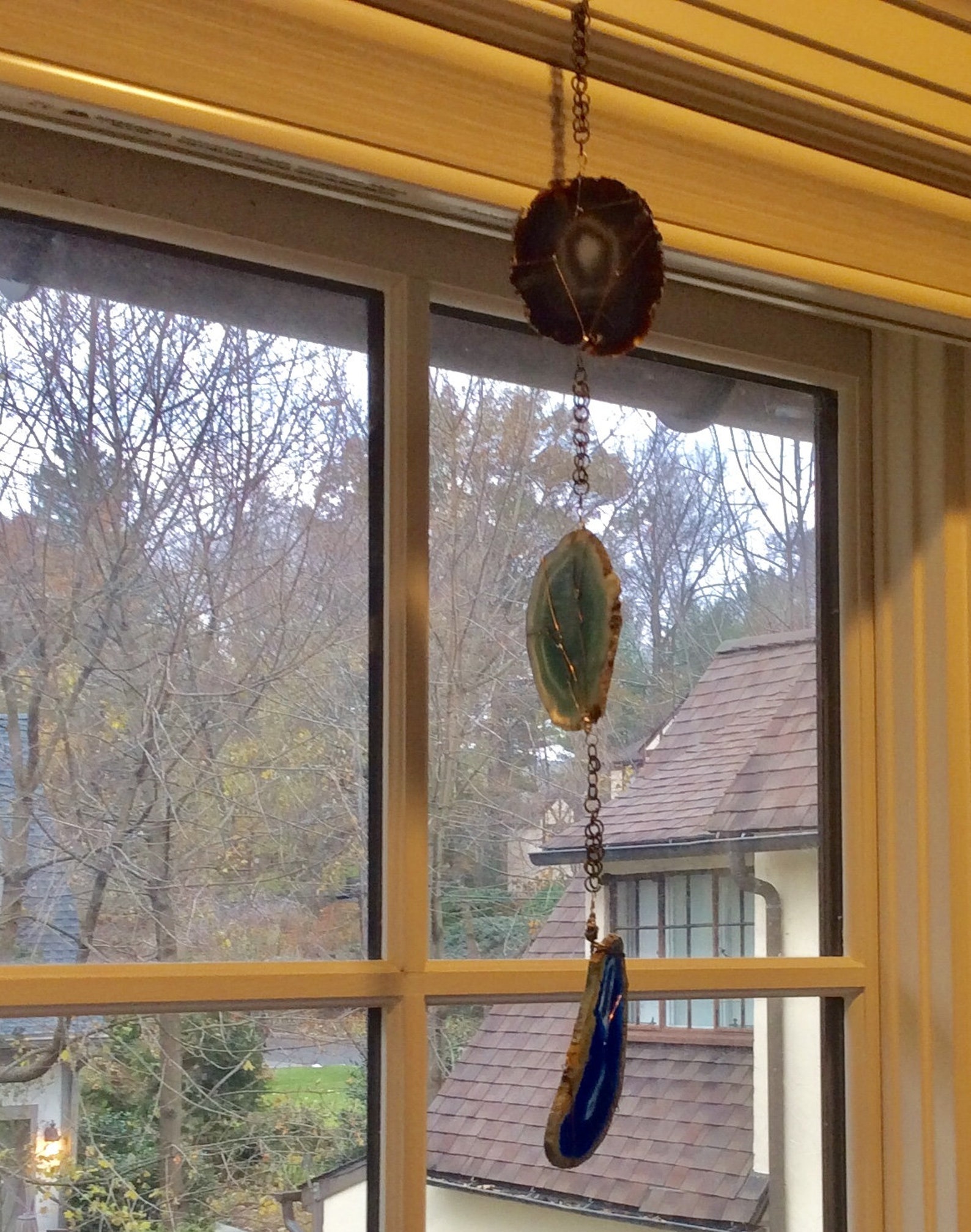 Agate Sliced Mobile Hanging Raw Crystals Mobile From Colored Agates ...
