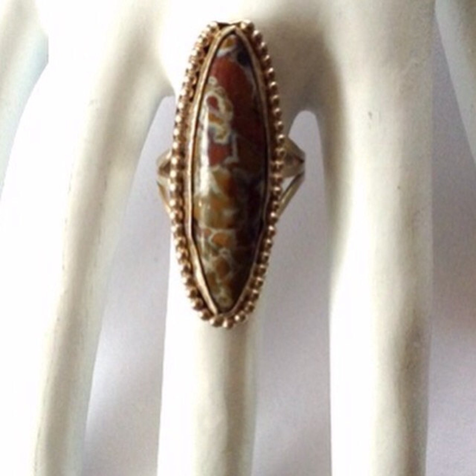 Jasper Ring Sterling Gemstone Ring Big Statement Ring - Etsy