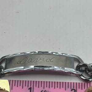 Silver I.D. Bracelet- David Nameplate Bracelet - Stainless Steel I.D ...