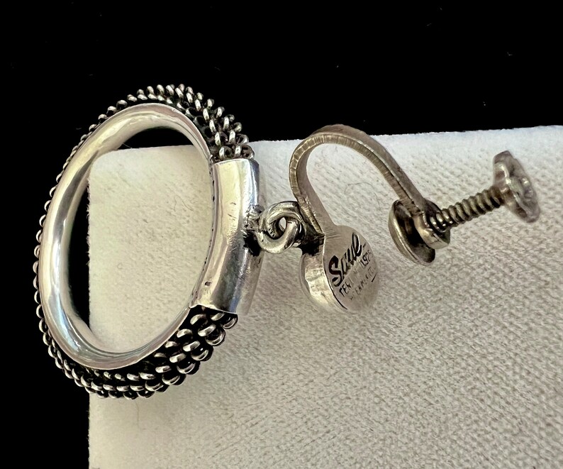 Iconic Mexican Silversmith SAUL Vintage Sterling Silver Hoop Screw-on ...