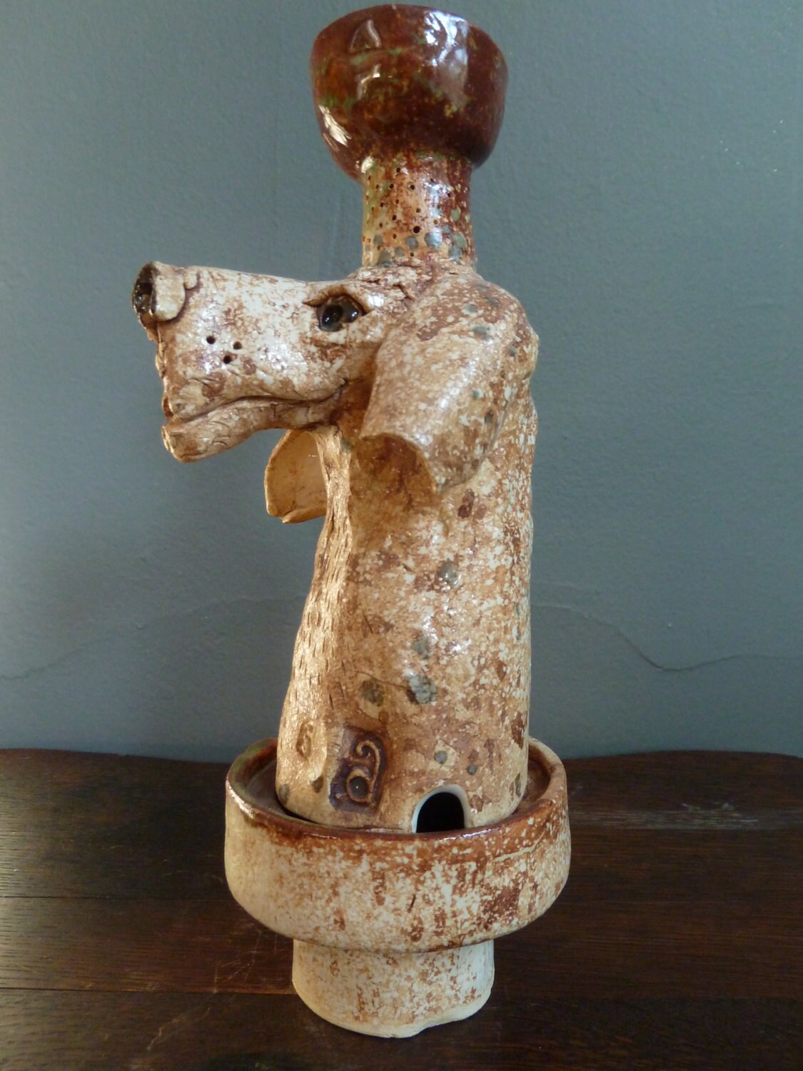 Handmade with love pottery dog sculpture. Puppy homedecor with | Etsy