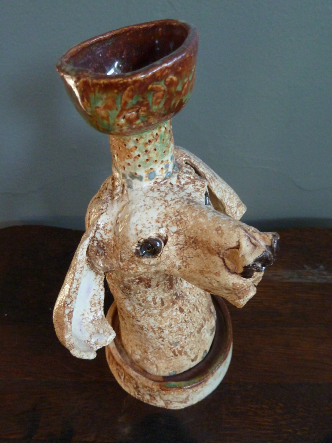 Handmade with love pottery dog sculpture. Puppy homedecor with | Etsy