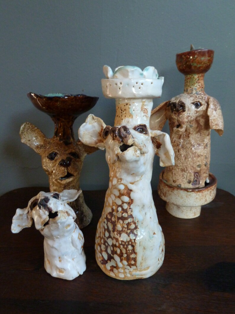 Handmade With Love Pottery Dog Sculpture. Puppy Homedecor With - Etsy