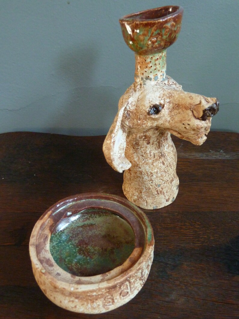 Handmade With Love Pottery Dog Sculpture. Puppy Homedecor With - Etsy