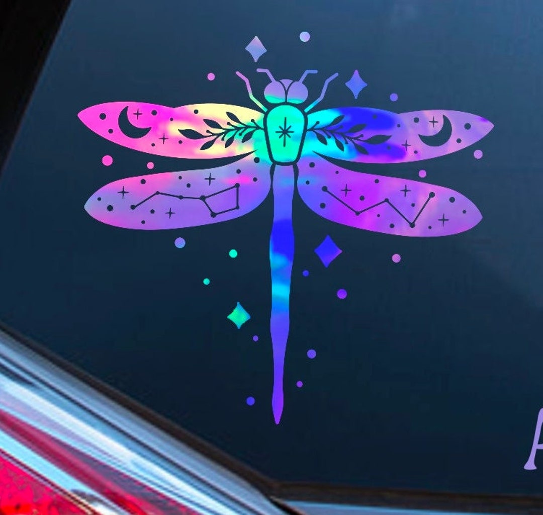Starry Sky Dragonfly Decal Sticker Holographic Outdoor Indoor Laptop ...
