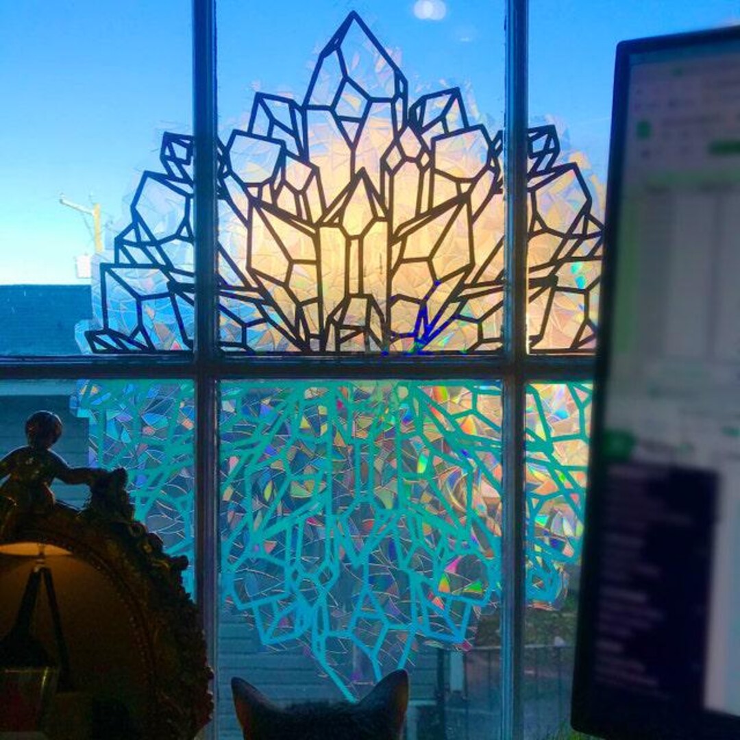 XL Crystal Arch Glass Window Static Cling // Produces Rainbows ...