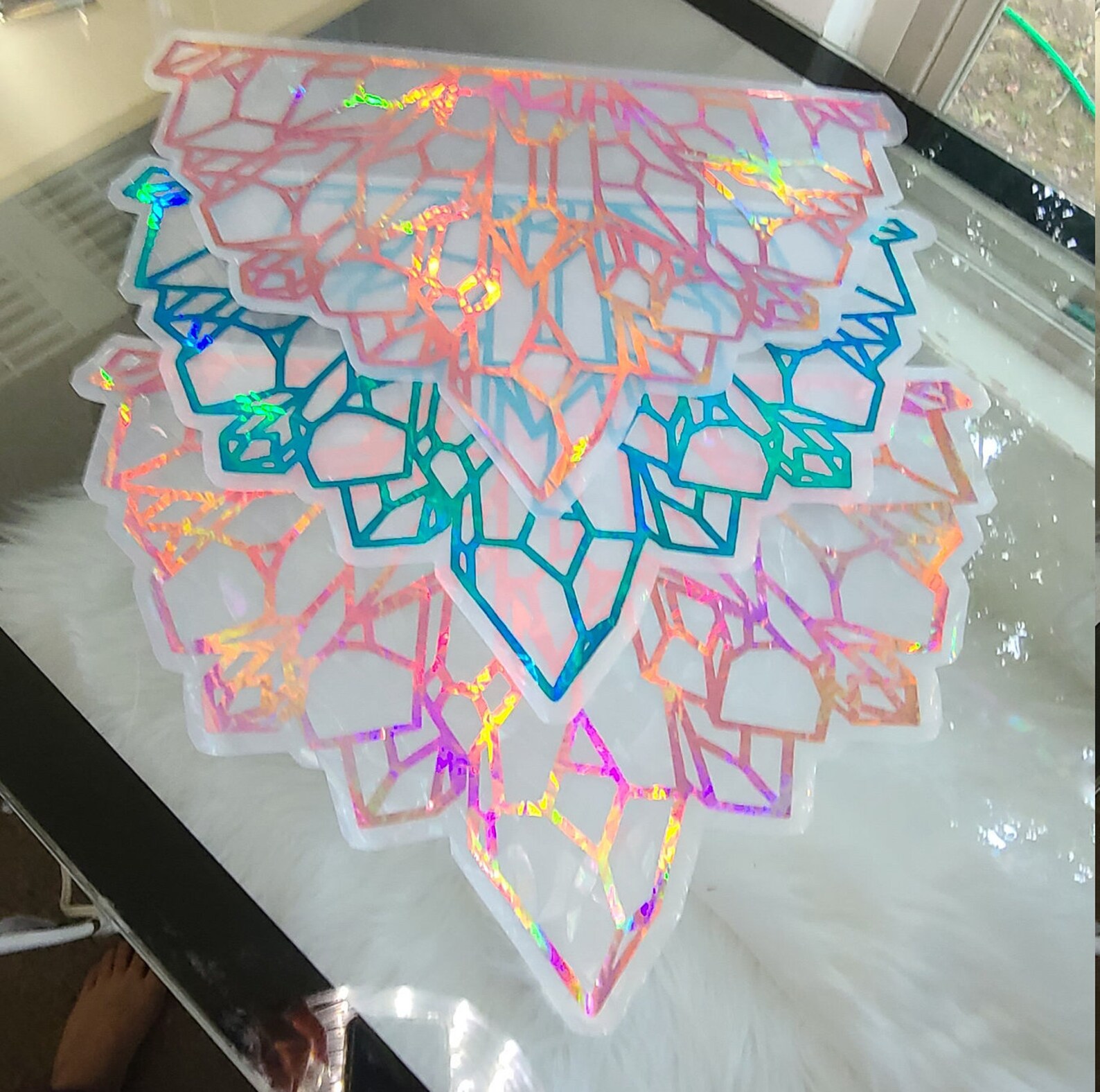 XL Crystal Arch Glass Window Static Cling // Produces Rainbows - Etsy